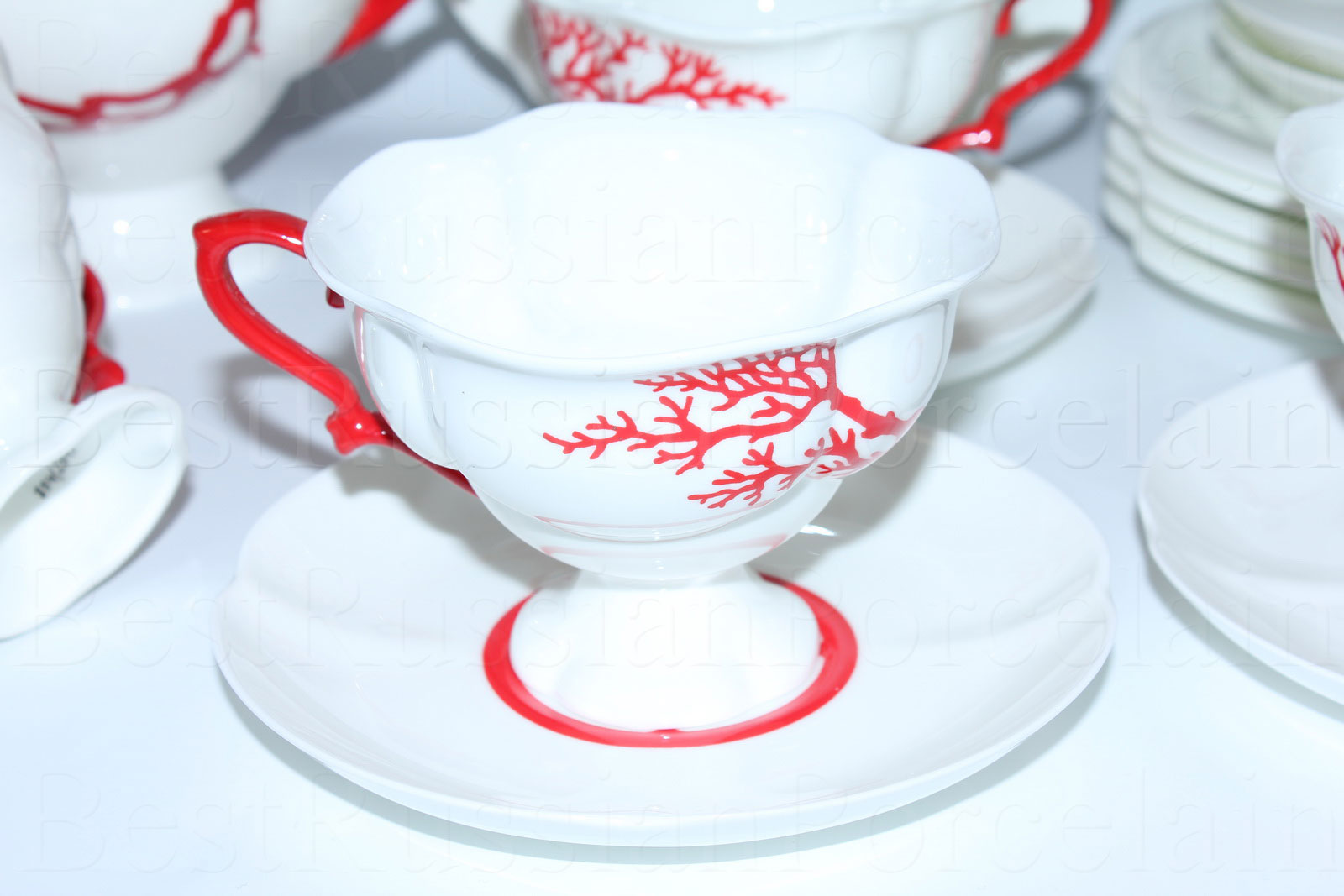 Buy Tea Set pic. Coral | BestRussianPorcelain.com