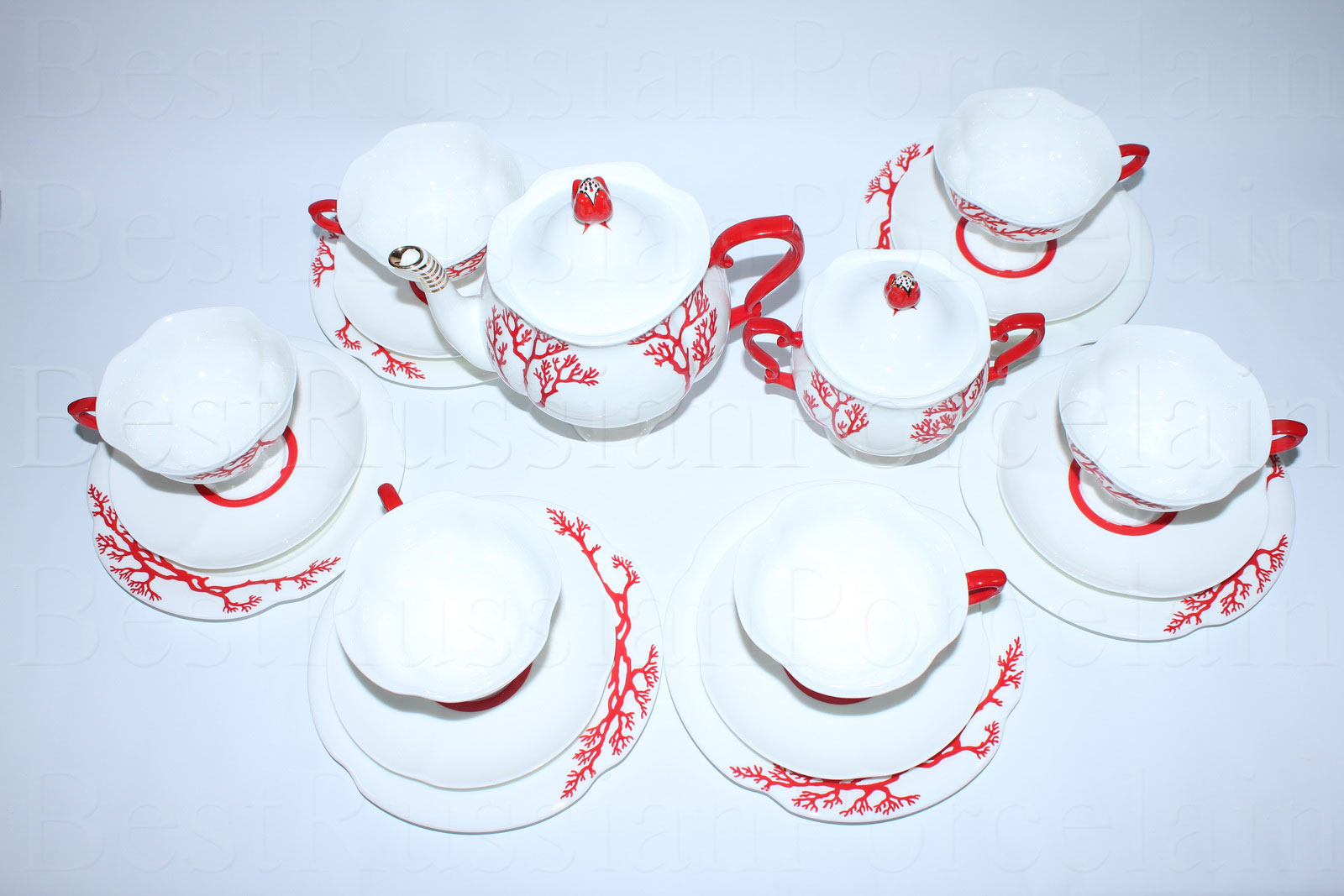 Buy Tea Set pic. Coral | BestRussianPorcelain.com