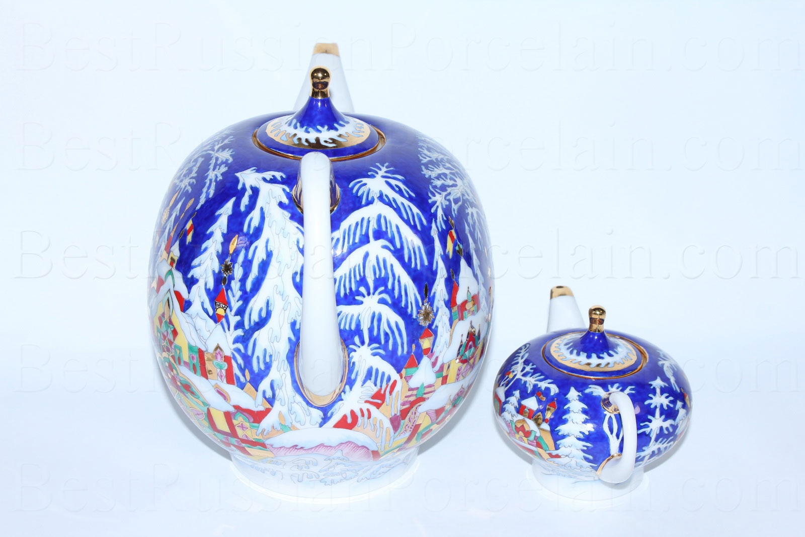 Buy Set of Teapots Winter Tale | BestRussianPrcelain.com